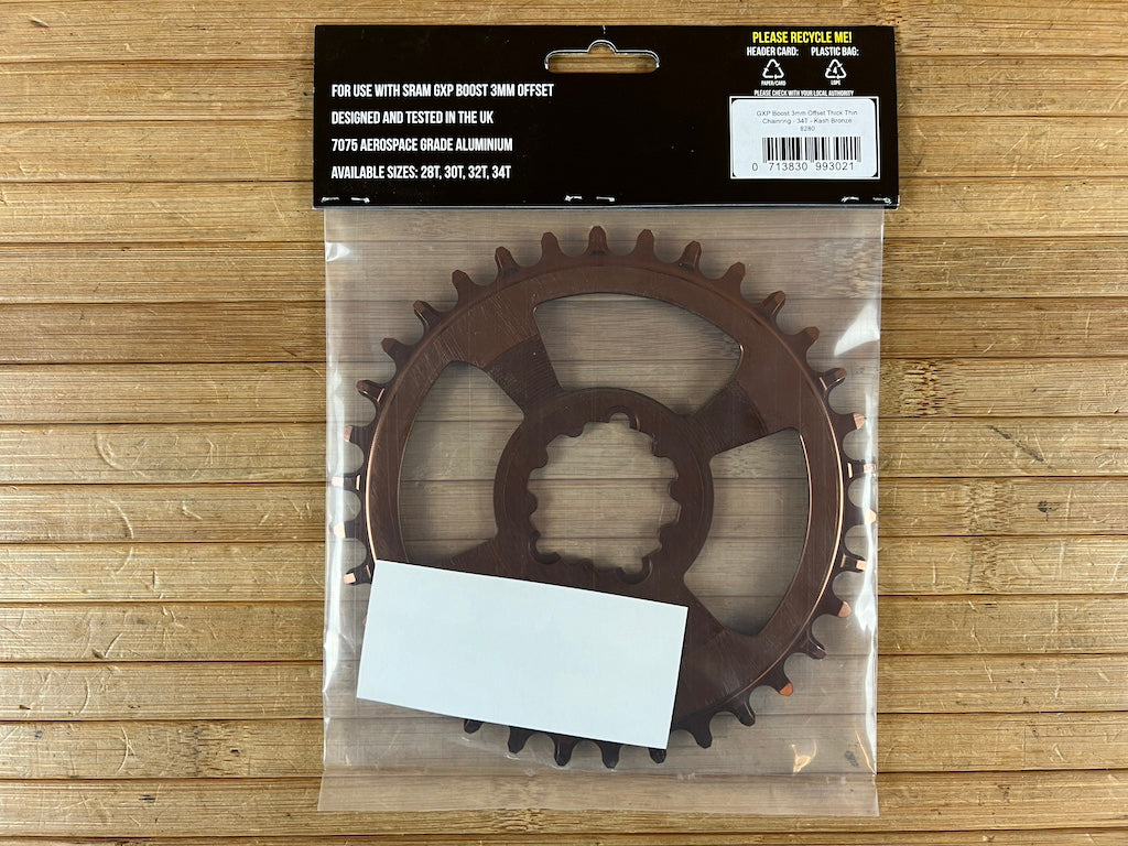 Burgtec SRAM GXP / DUB Boost Kettenblatt 3mm Offset Kash Bronze 34T ...