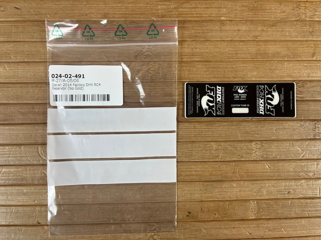 Fox Decal 2014 Factory DHX RC4 Reservoir – RTF Bikeparts