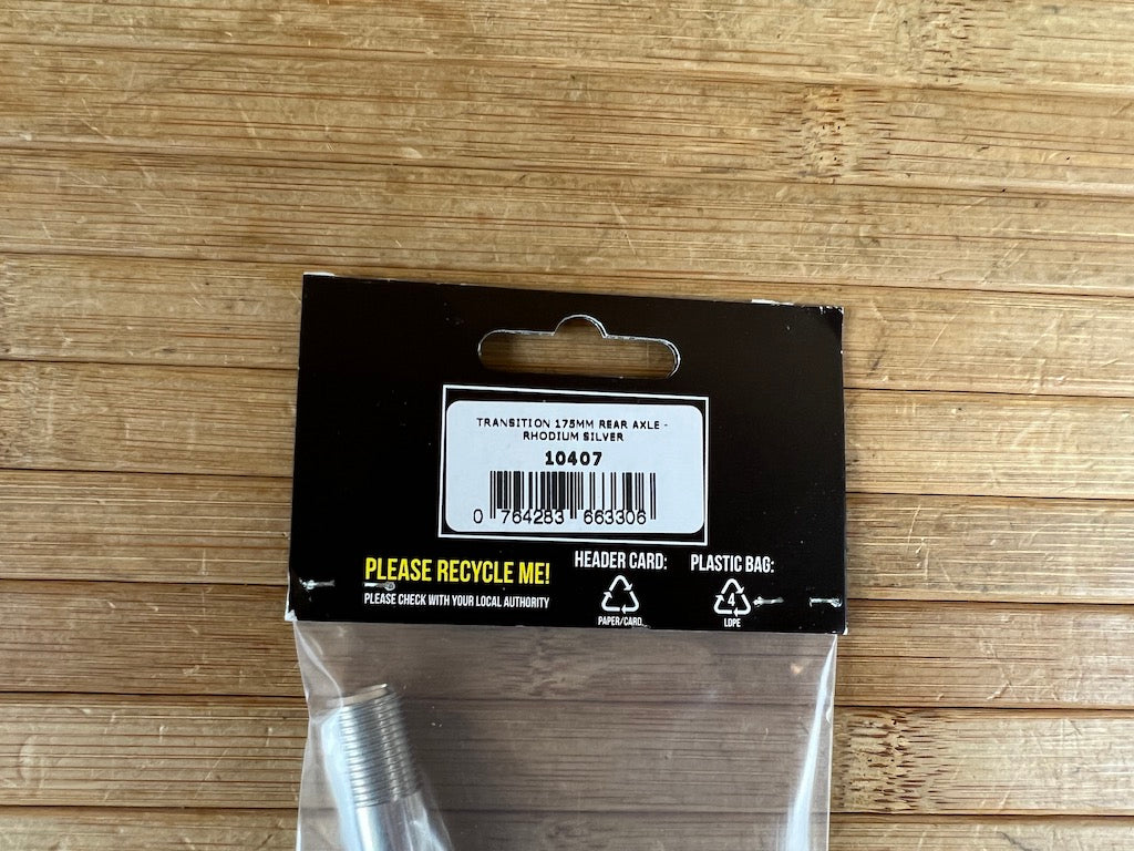 Burgtec Transition 175mm Rear Axle / Achse Rhodium Silver – RTF Bikeparts