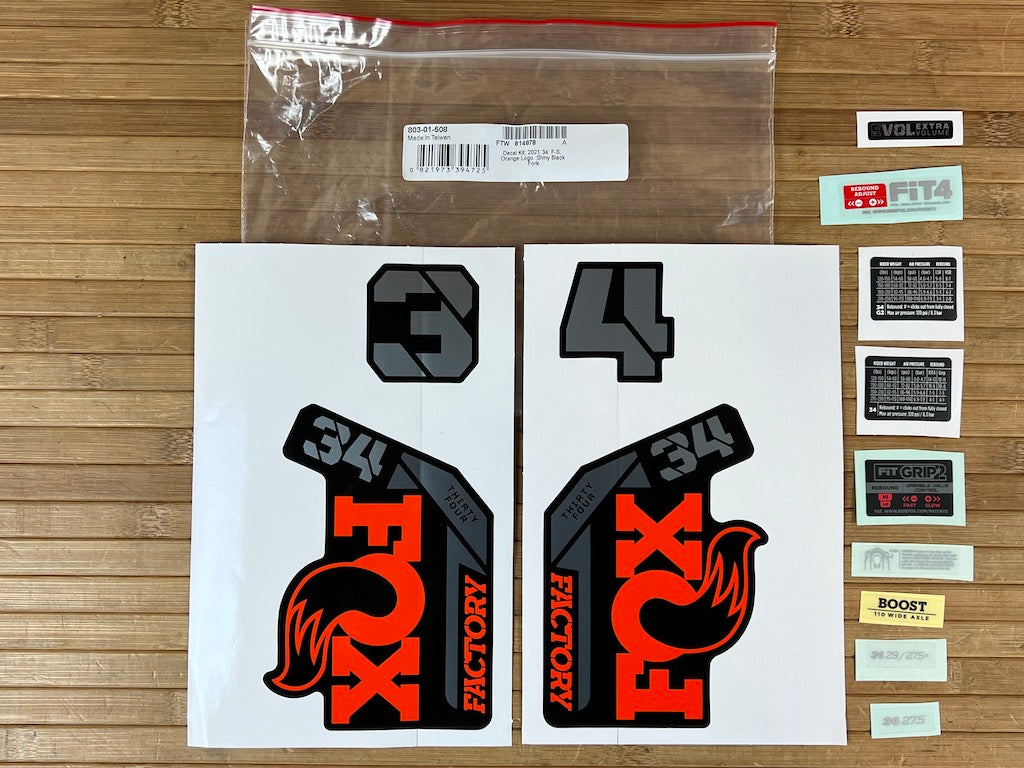 Fox Decal Kit 34 2021 F-S Orange Logo – RTF Bikeparts