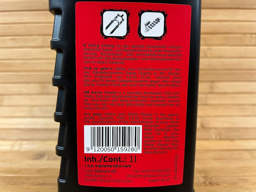 RSP Gabelöl / Dämpferöl Damp Champ 10WT 1L – RTF Bikeparts